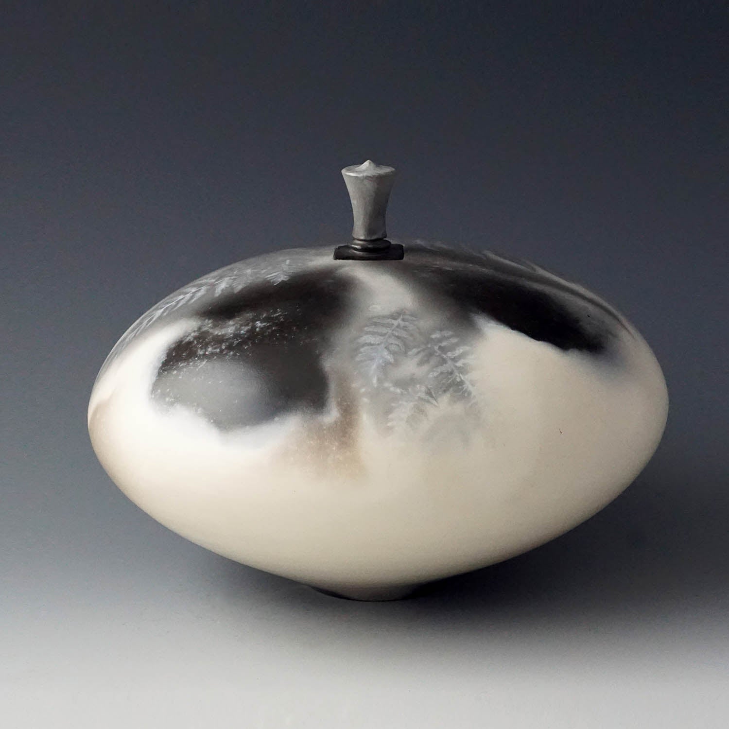 Original Artwork by Judy Blake 'Sawdust-fired Lidded Vessel with ‘Fern ...
